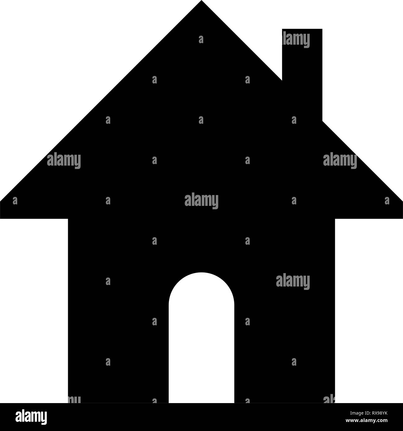 Home symbol icon - black simple, isolated - vector illustration Stock ...