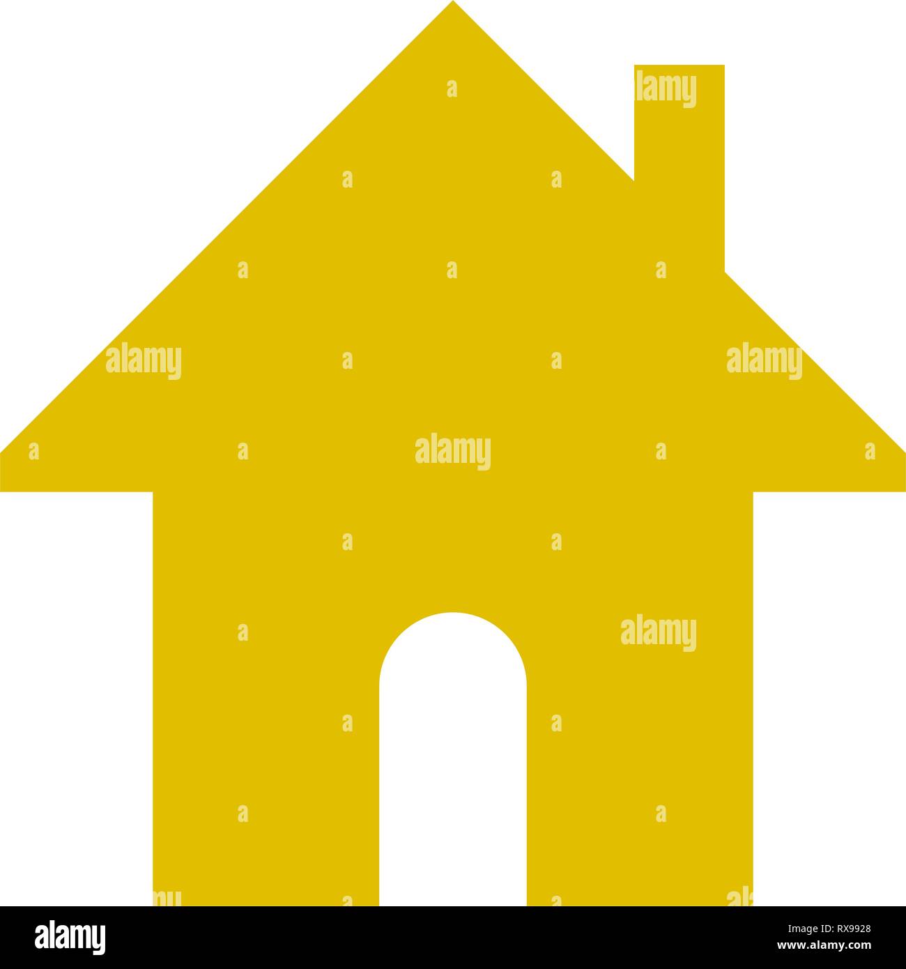 Home symbol icon - golden simple, isolated - vector illustration Stock ...