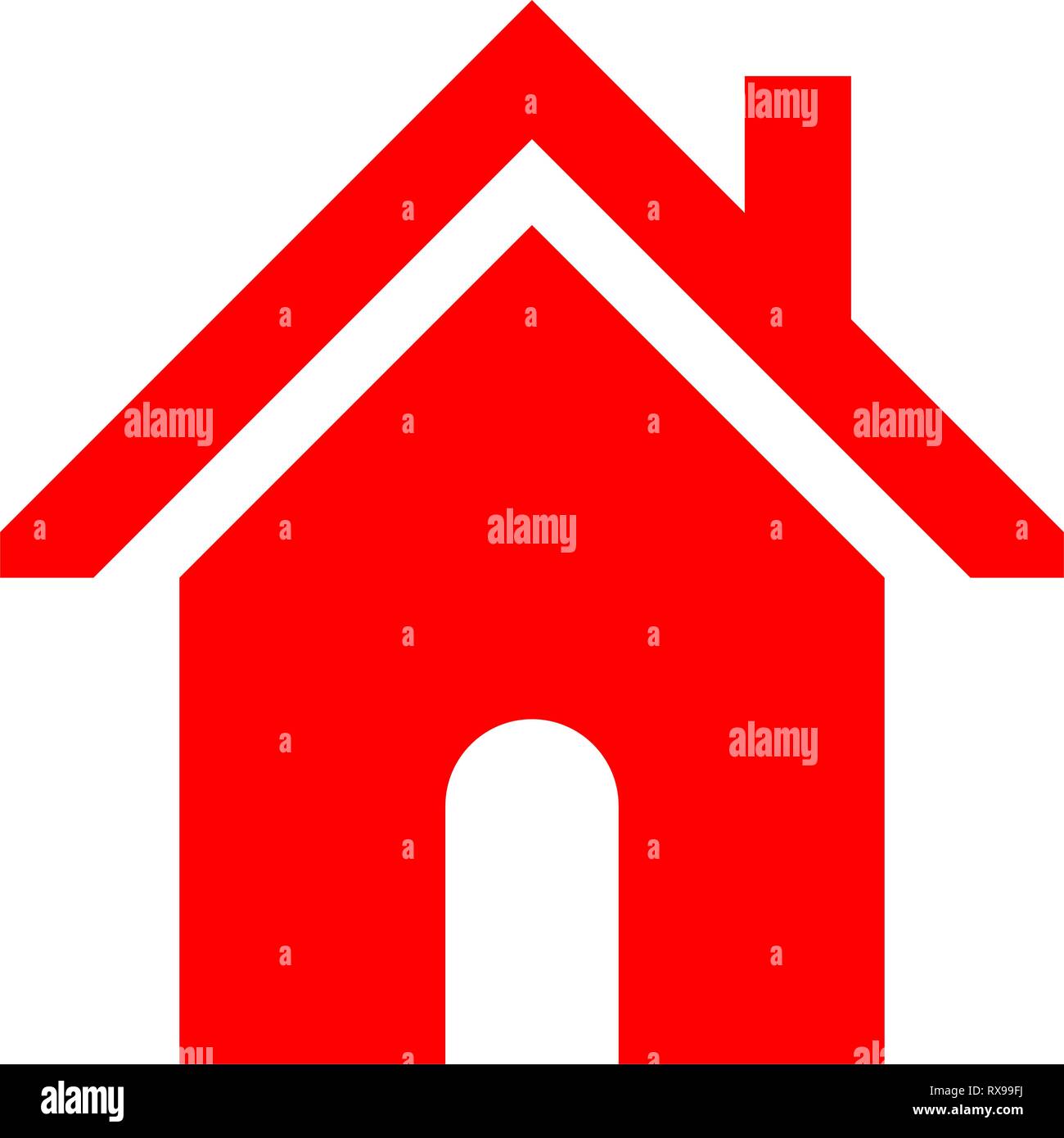 Home symbol icon - red simple, isolated - vector illustration Stock ...
