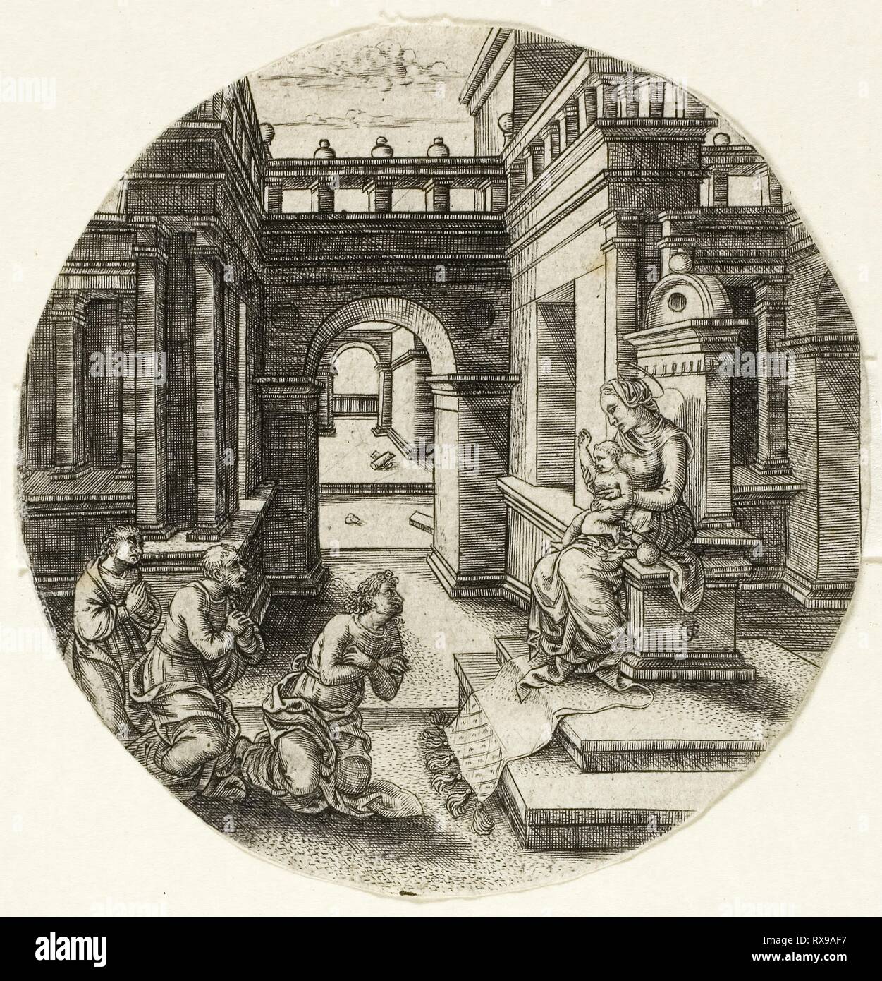 The Virgin Seated on an Altar. Jean de Gourmont; French, 1506-1551 ...