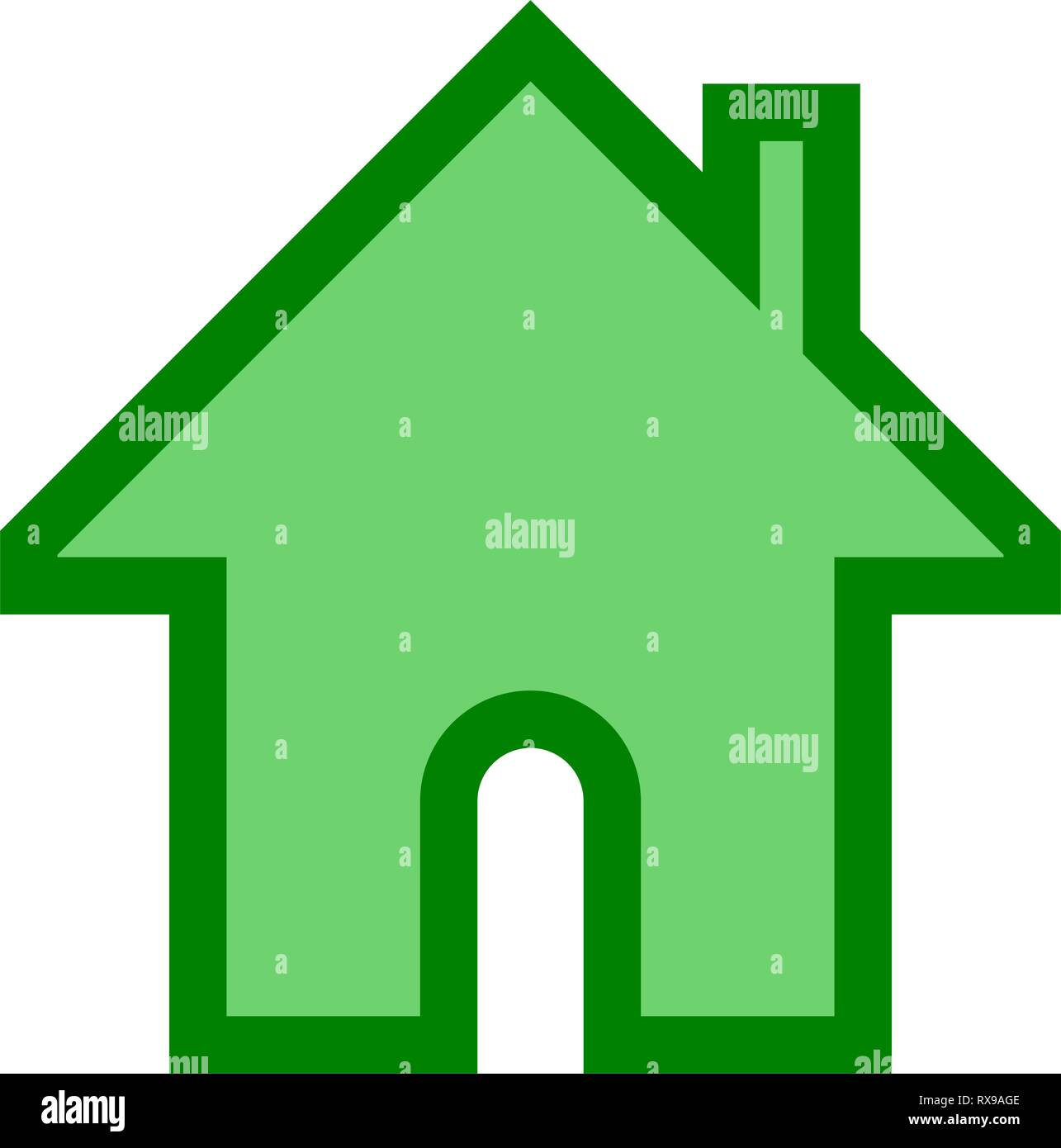 Home symbol icon - green simple with outline, isolated - vector ...