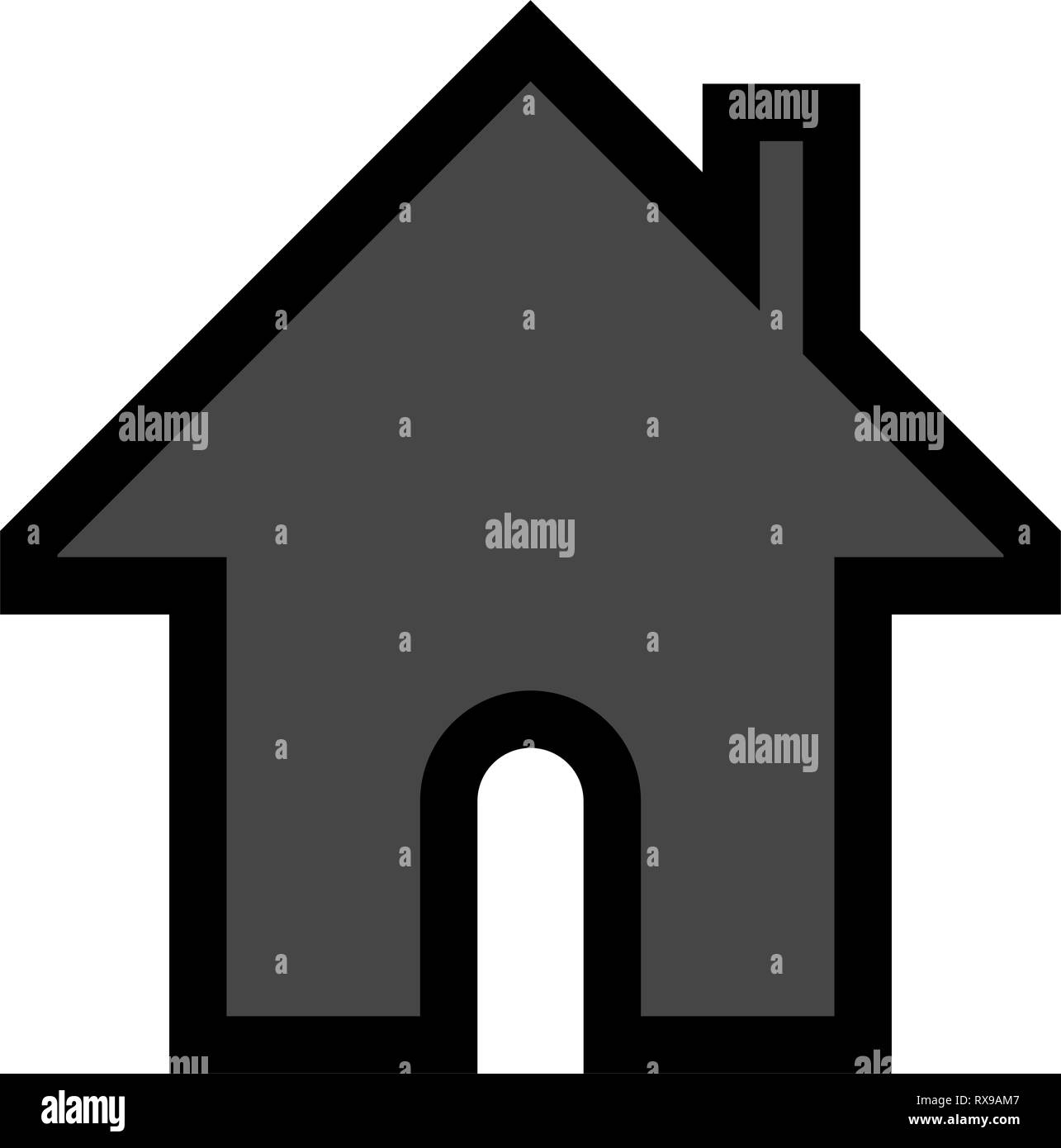 Home symbol icon - black simple with outline, isolated - vector ...