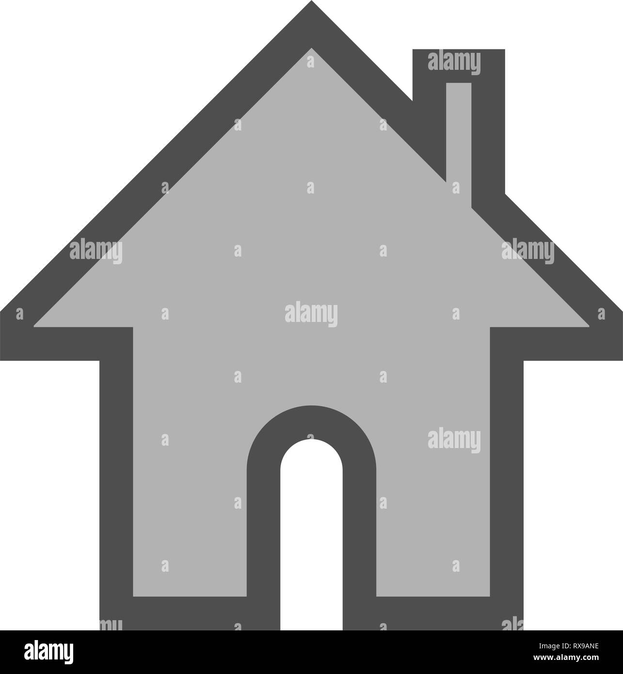 Home symbol icon - gray simple with outline, isolated - vector ...