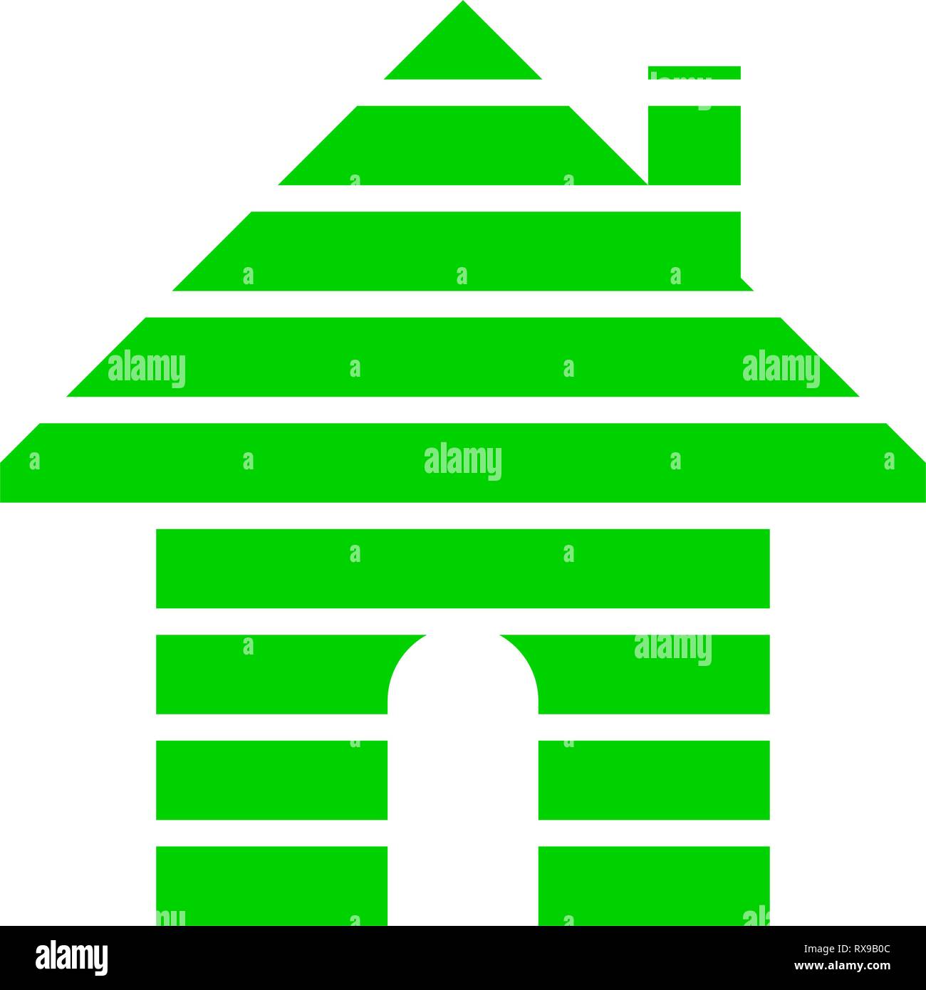 Home symbol icon - green striped, isolated - vector illustration Stock ...
