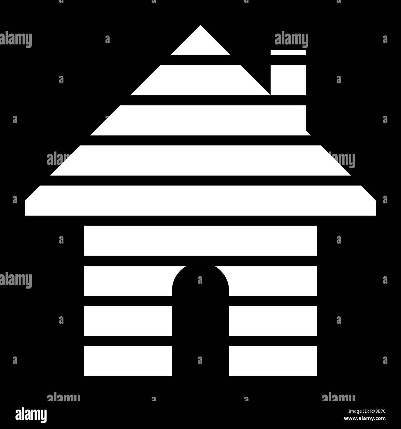Home symbol icon - white striped, isolated - vector illustration Stock ...
