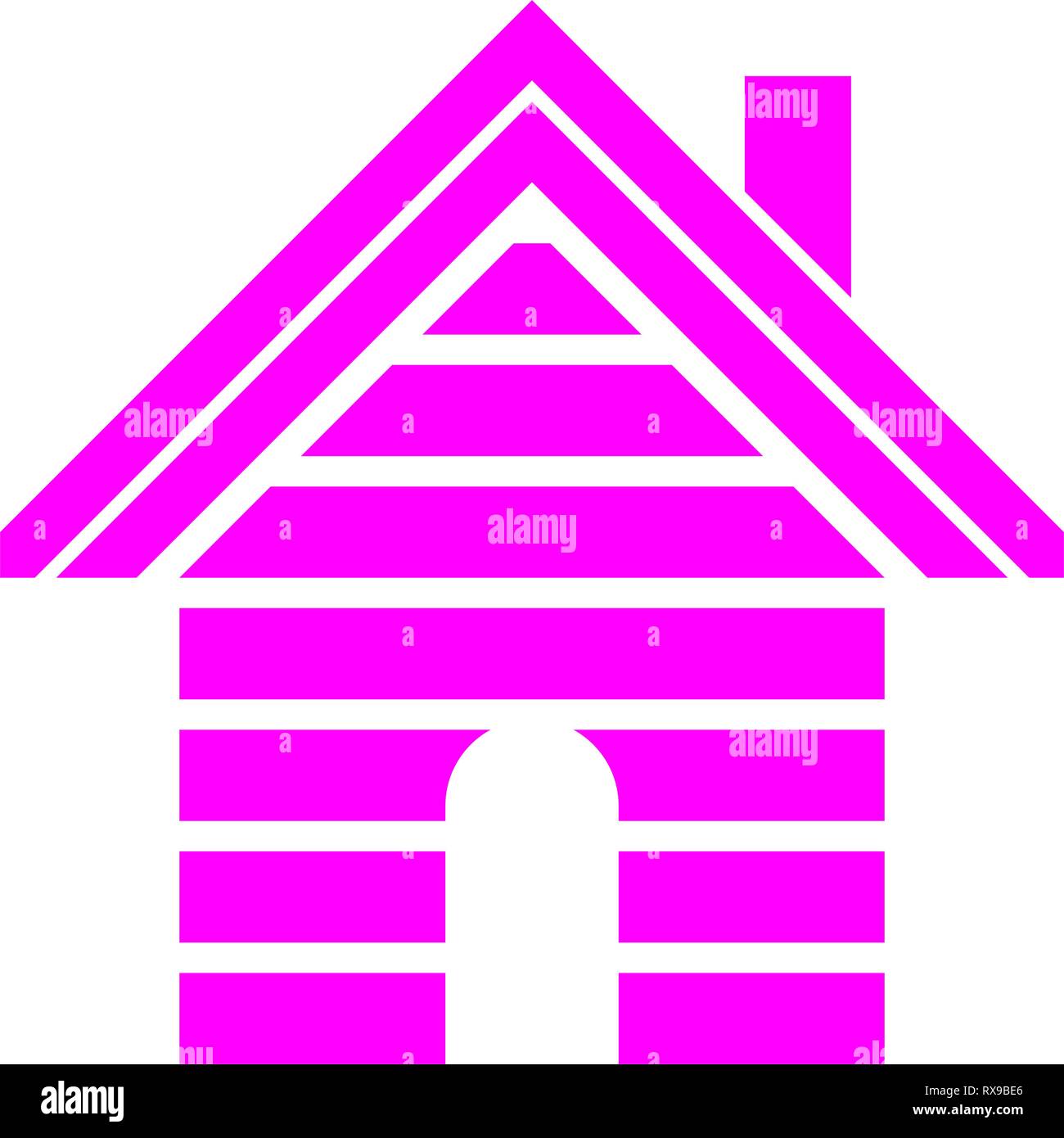 Home symbol icon - purple striped, isolated - vector illustration Stock ...