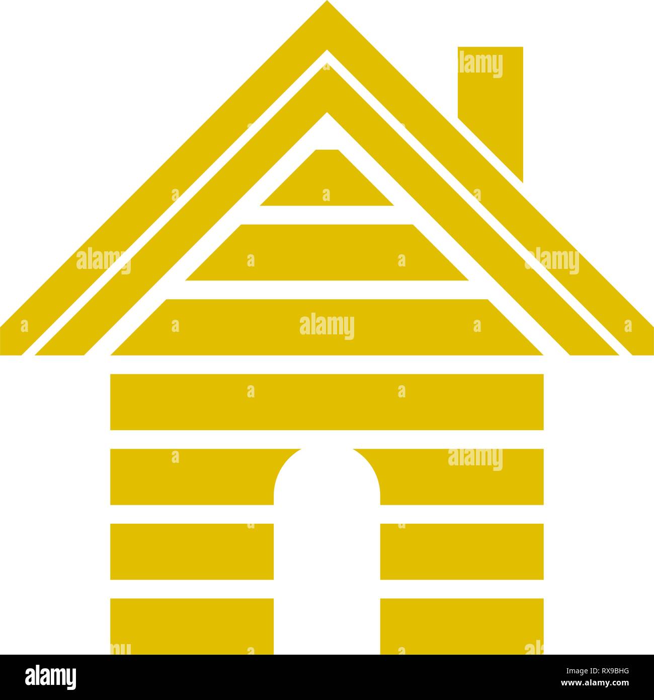 Home symbol icon - golden striped, isolated - vector illustration Stock ...