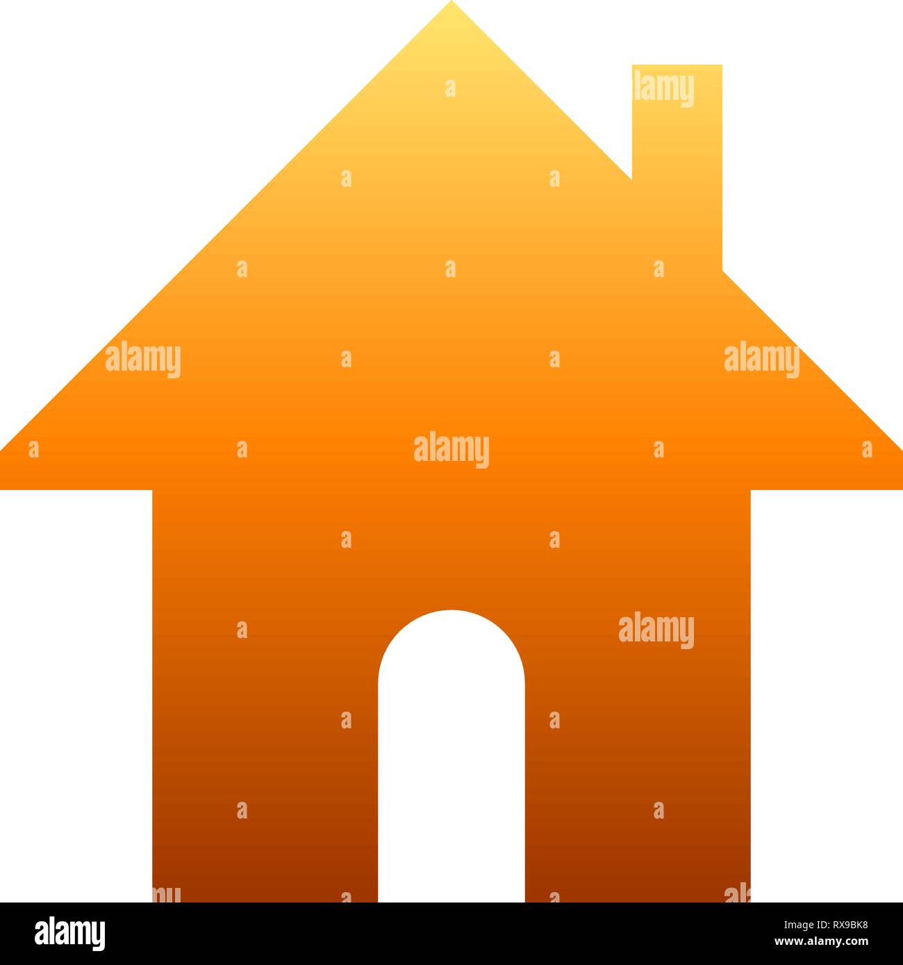 Home symbol icon - orange gradient, isolated - vector illustration ...