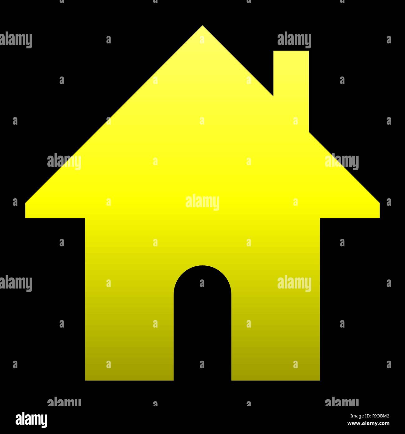 Home symbol icon - yellow gradient, isolated - vector illustration ...