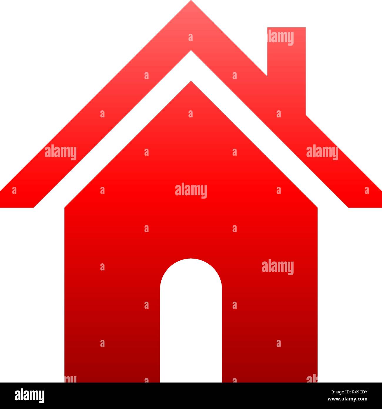 Home symbol icon - red gradient, isolated - vector illustration Stock ...