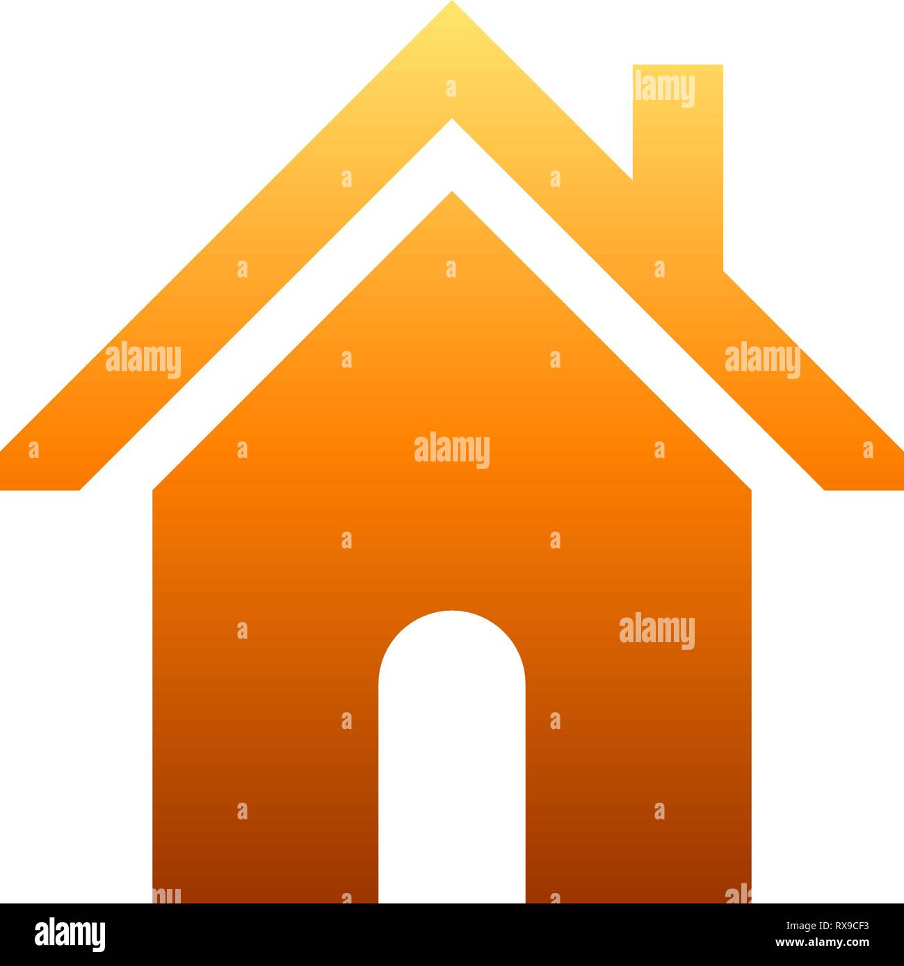 Home symbol icon - orange gradient, isolated - vector illustration ...