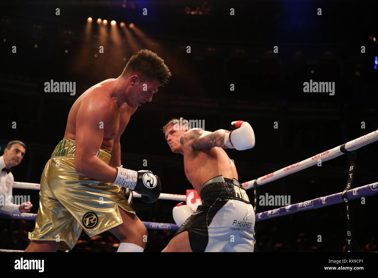 James Branch (left) and Kieiran Pitman during the Cruiserweight Contest ...