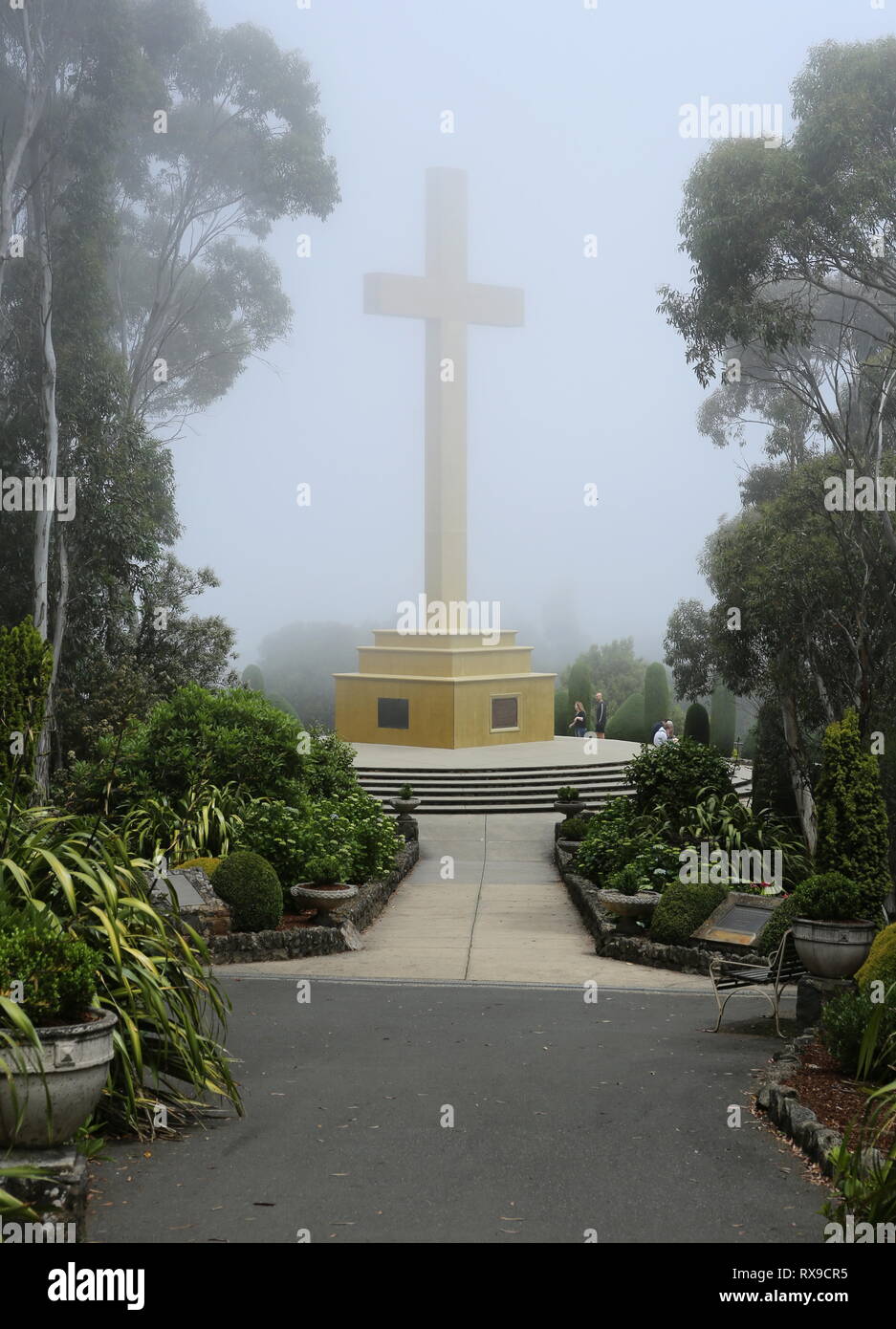 The Mount Macedon (Cameron) Memorial Cross photographed as the ...