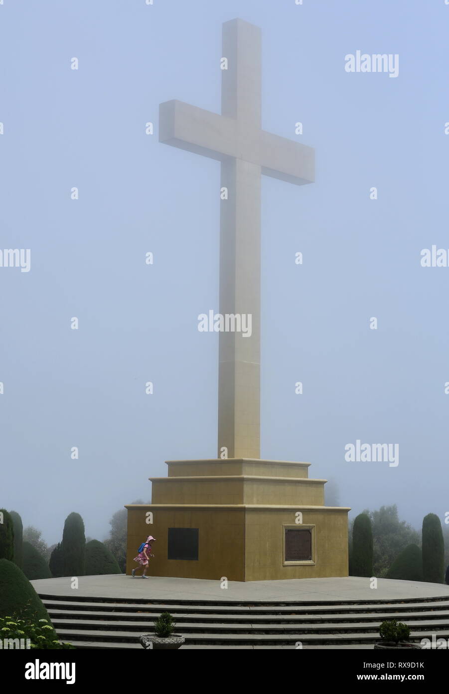 The Mount Macedon (Cameron) Memorial Cross photographed as the ...