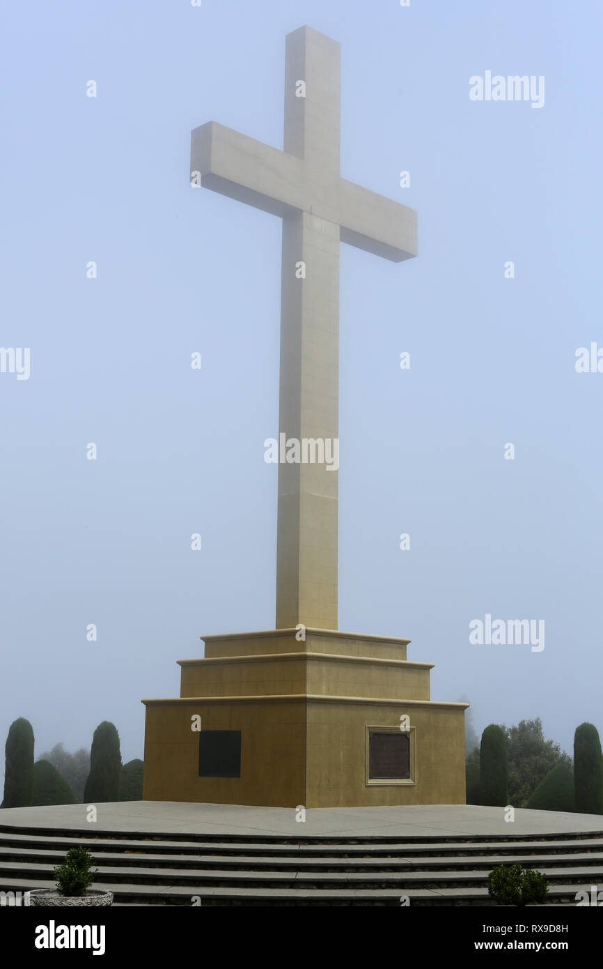 The Mount Macedon (Cameron) Memorial Cross photographed as the ...