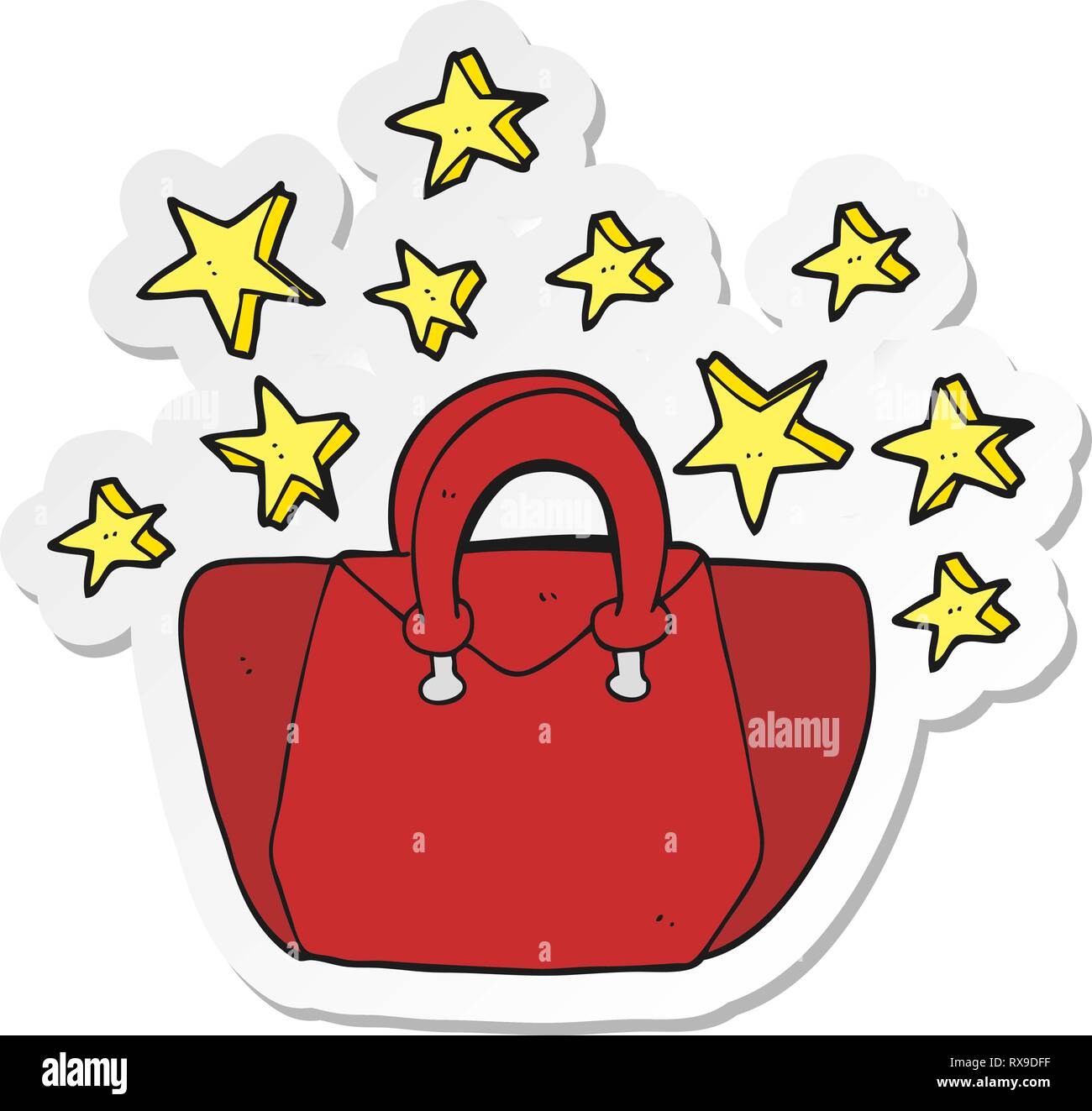 sticker of a cartoon expensive handbag Stock Vector Image & Art - Alamy