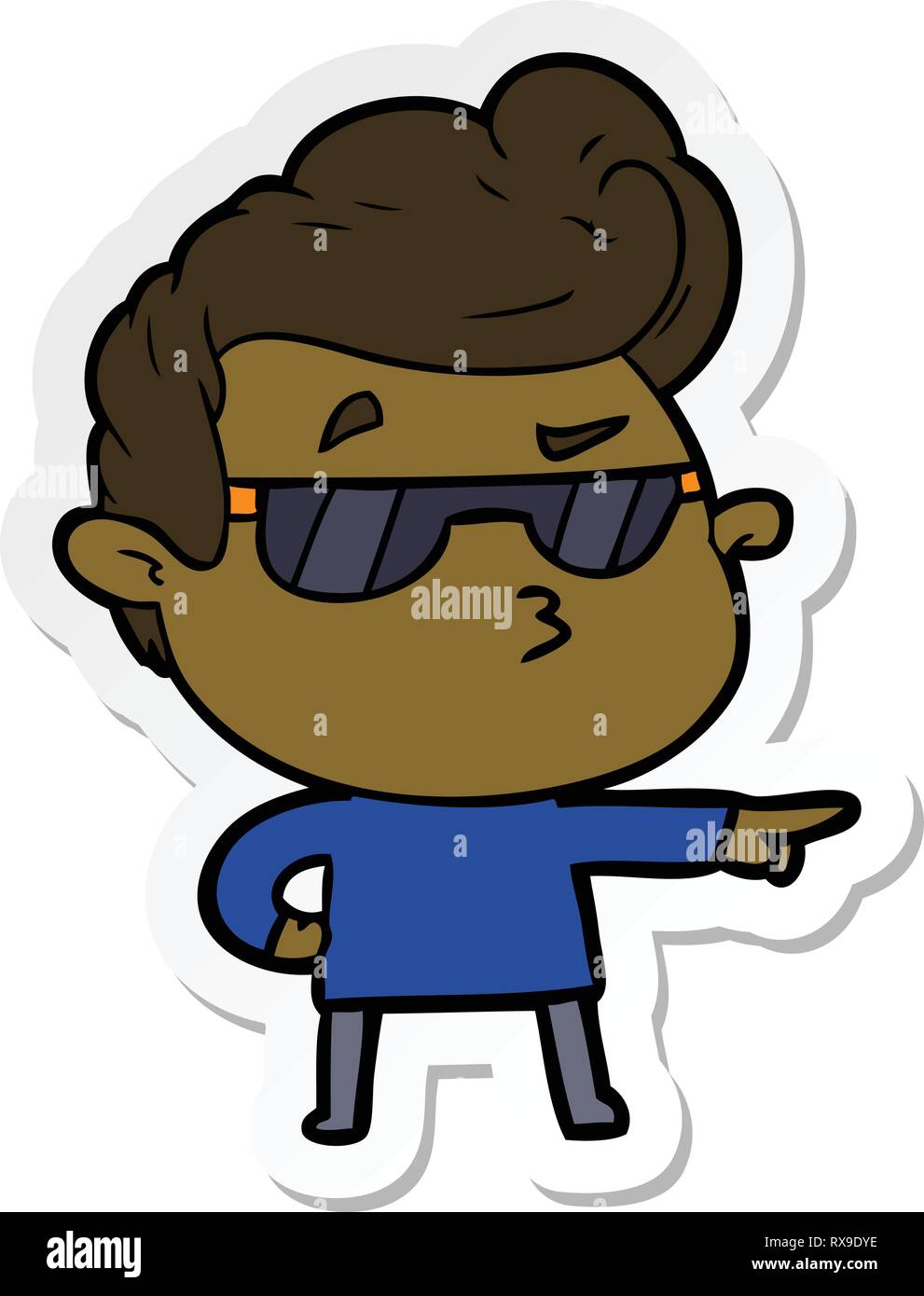 sticker of a cartoon cool guy Stock Vector Image & Art - Alamy