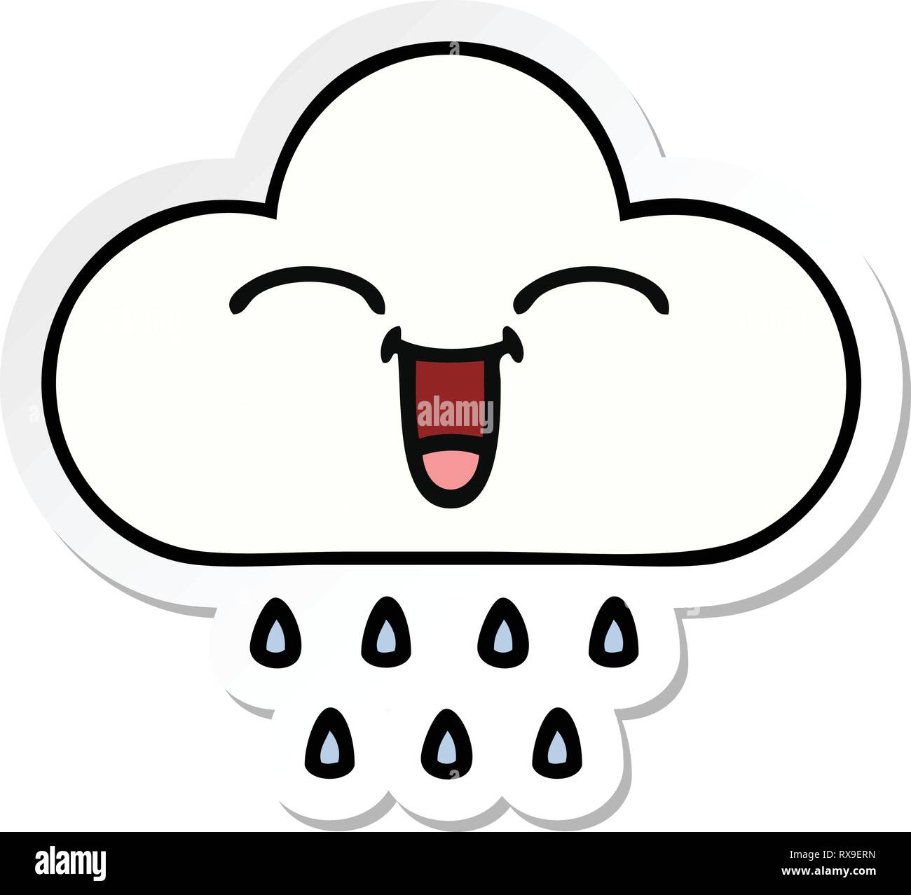 Cartoon Rain Cloud With Face