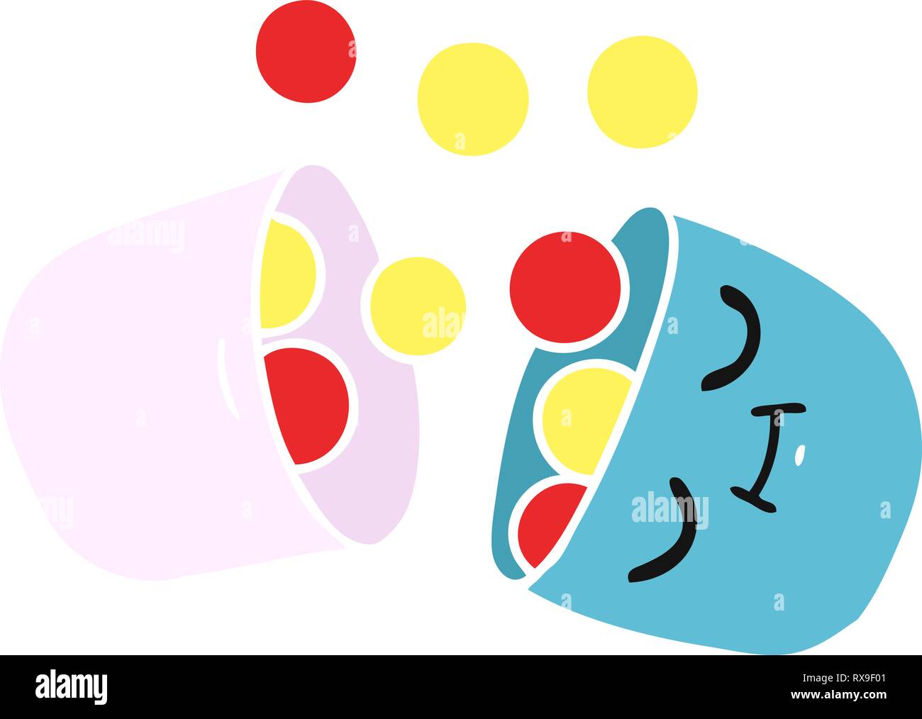 freehand drawn cartoon of a smiling pill Stock Vector Image & Art - Alamy