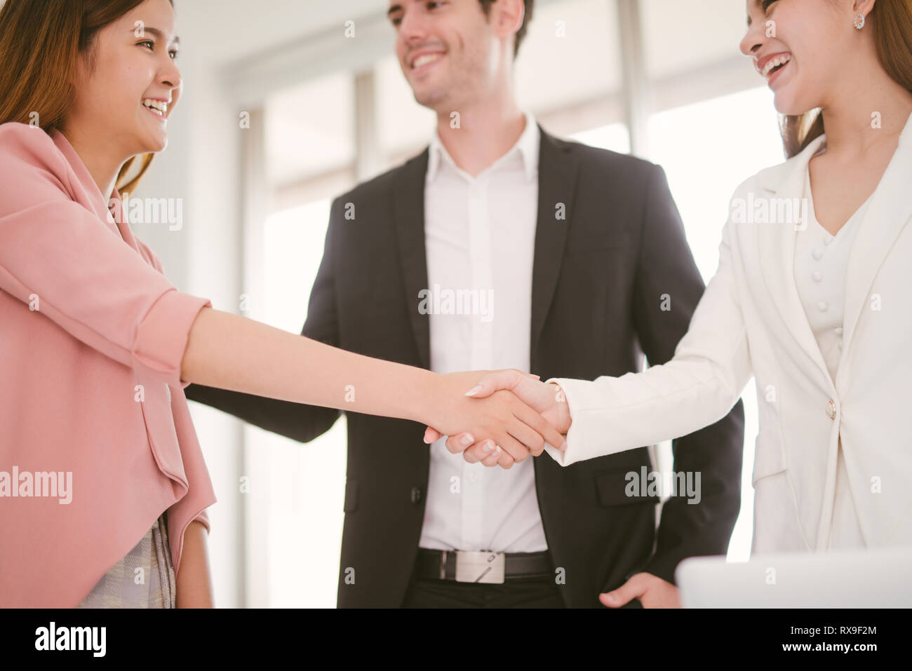 handshake business concept. business woman shaking hands in office ...