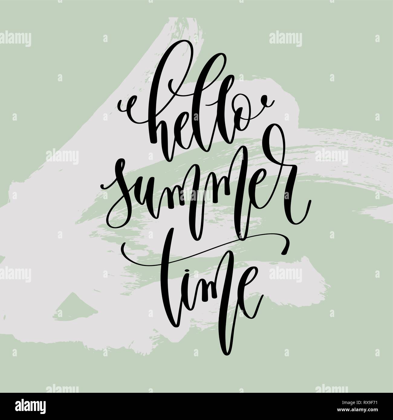 hello summer time - hand lettering poster to summer holiday design on ...