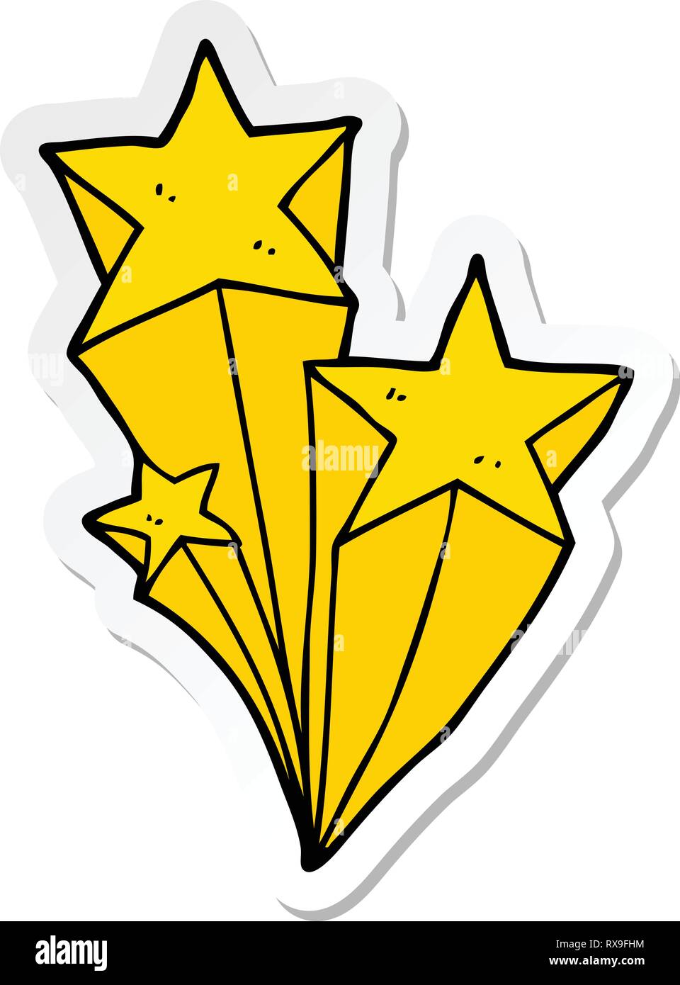 sticker of a cartoon shooting stars Stock Vector Image & Art - Alamy