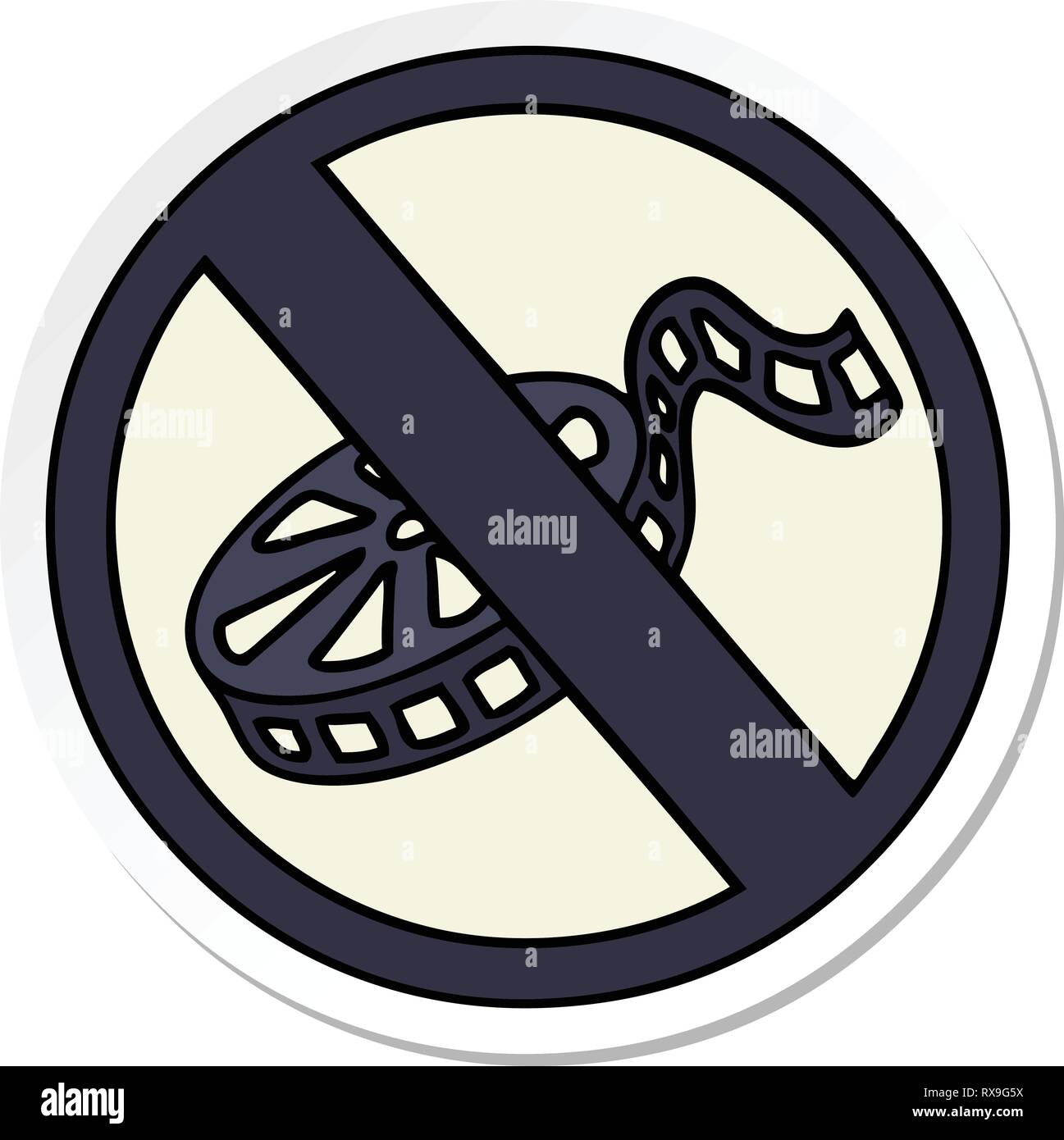 sticker of a cute cartoon no movies sign Stock Vector Image & Art - Alamy