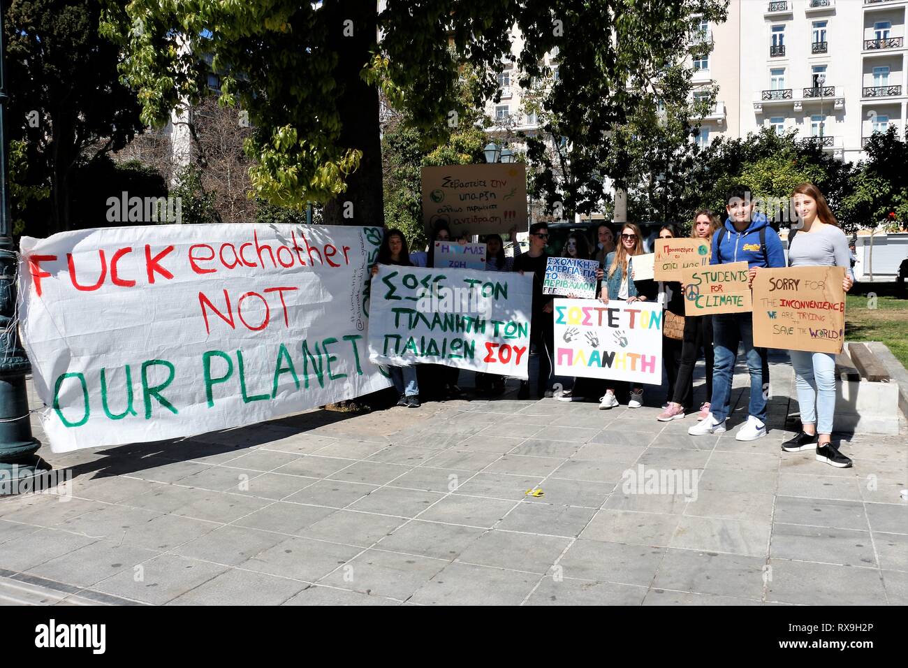 Students seen holding placards and banners during the protest. Students ...