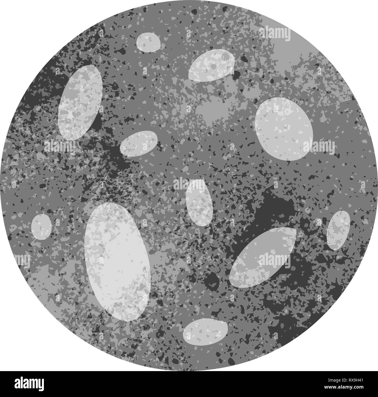 hand drawn retro cartoon doodle of a full moon Stock Vector Image & Art ...