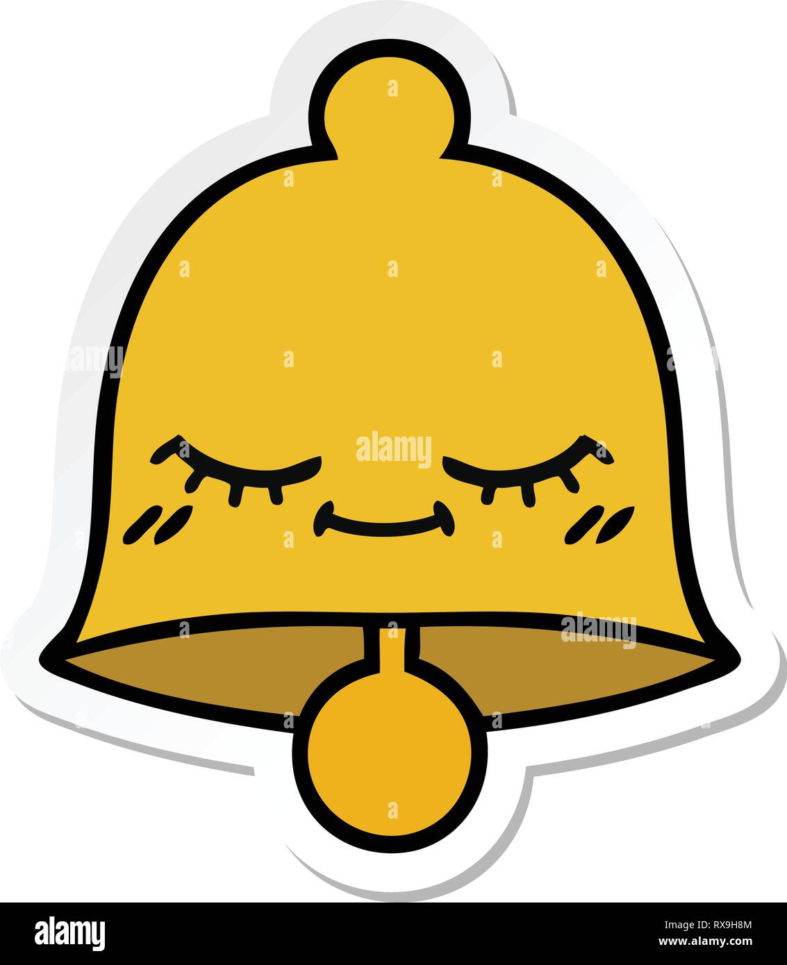 sticker of a cute cartoon bell Stock Vector Image & Art - Alamy
