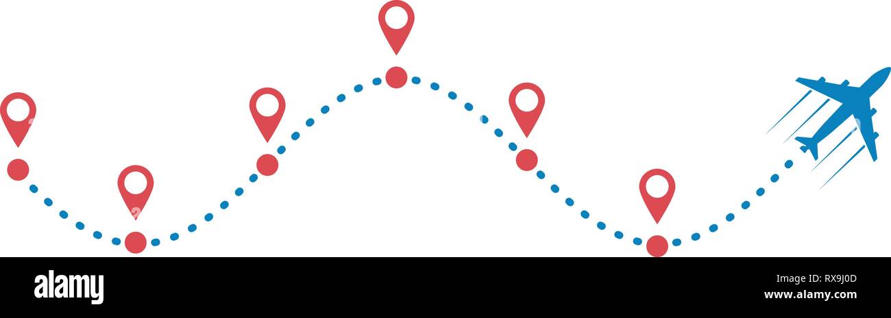 plane and its track Stock Vector Image & Art - Alamy