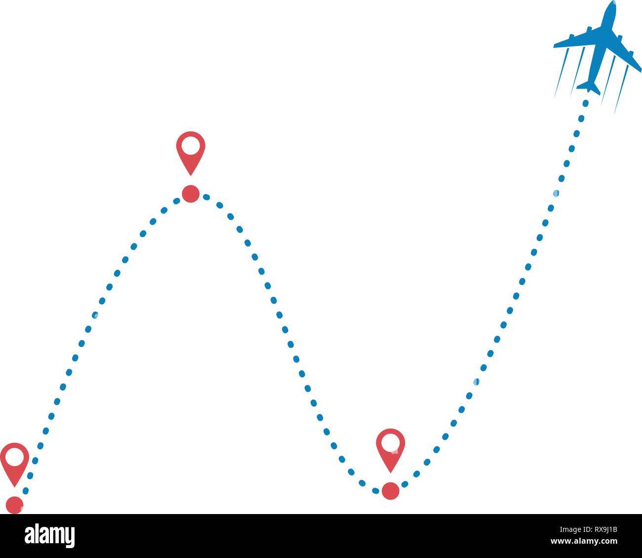 plane and its track Stock Vector Image & Art - Alamy