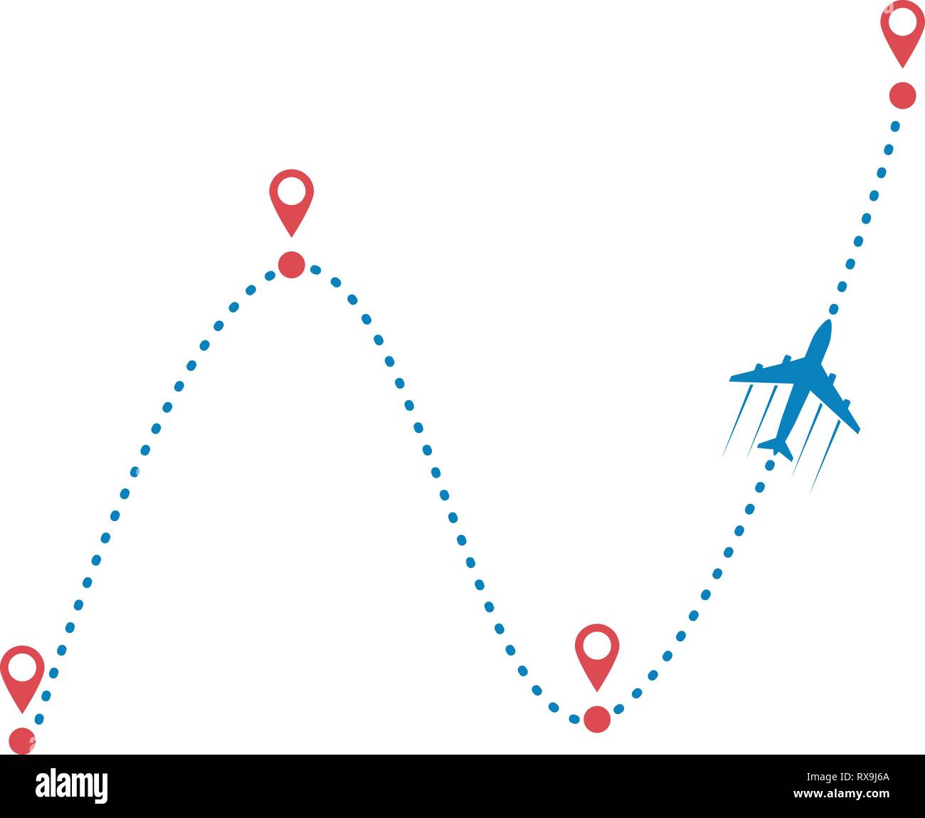 plane and its track Stock Vector Image & Art - Alamy
