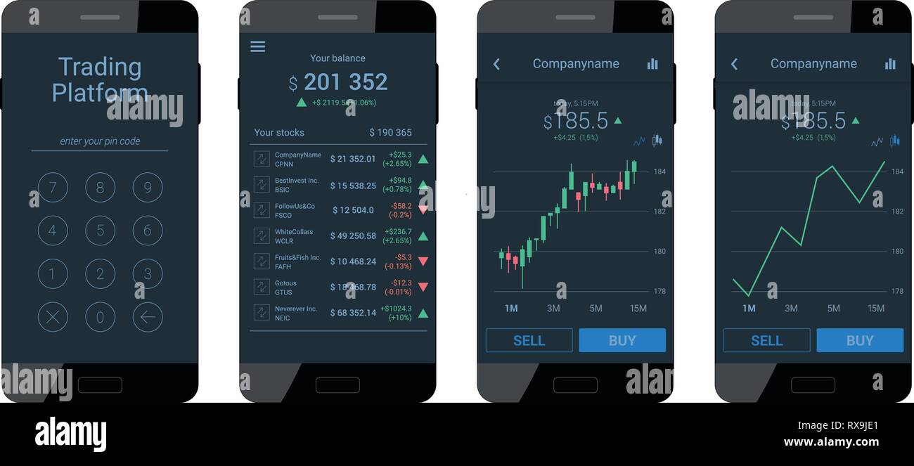 Trading mobile interface Stock Vector Image & Art - Alamy