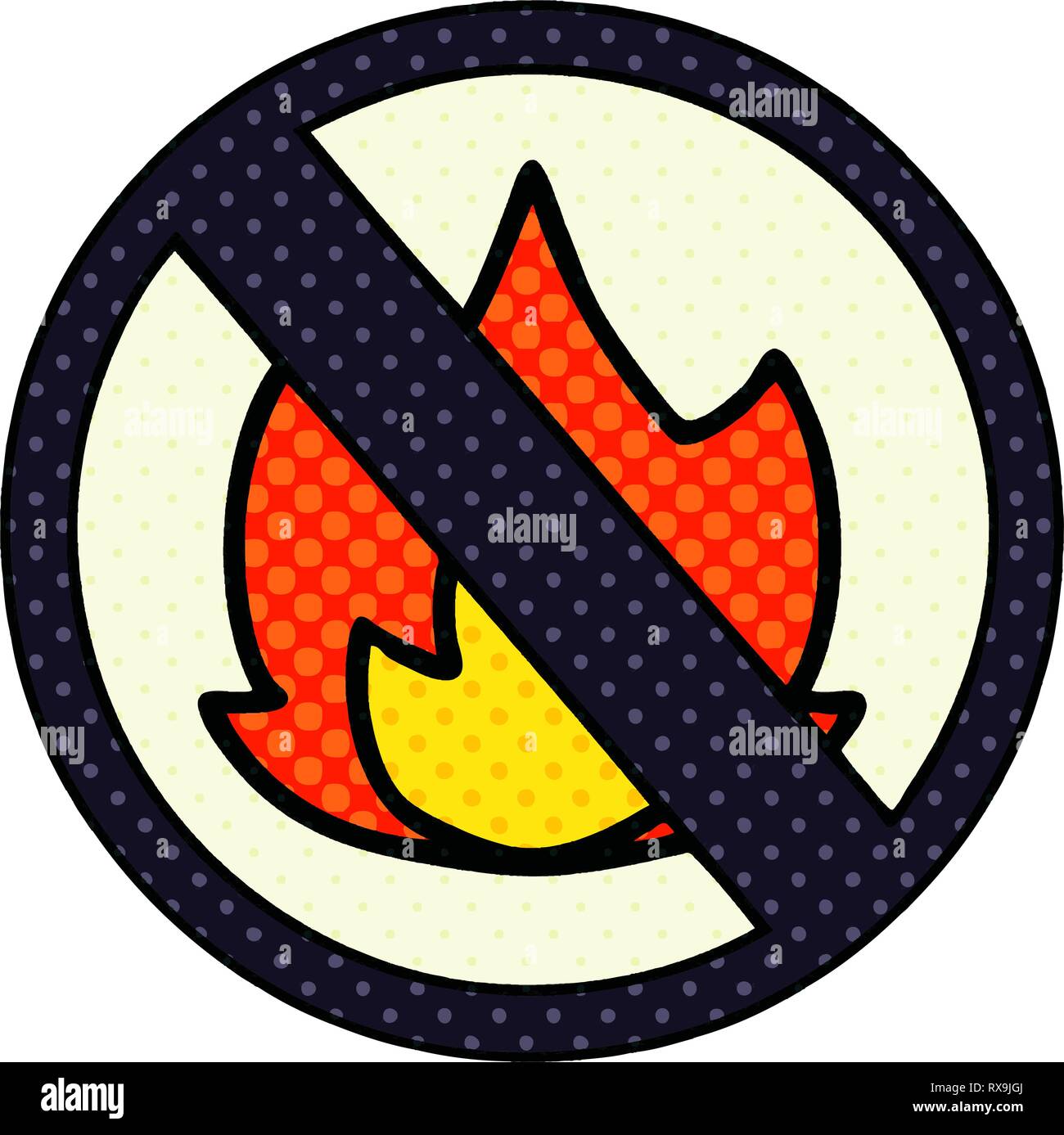 comic book style cartoon of a no fire sign Stock Vector Image & Art - Alamy