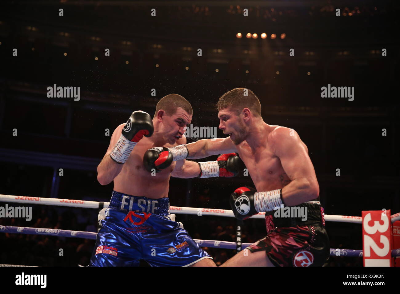 Chris Jenkins (right) and Johnny Garton during the British Welterweight ...