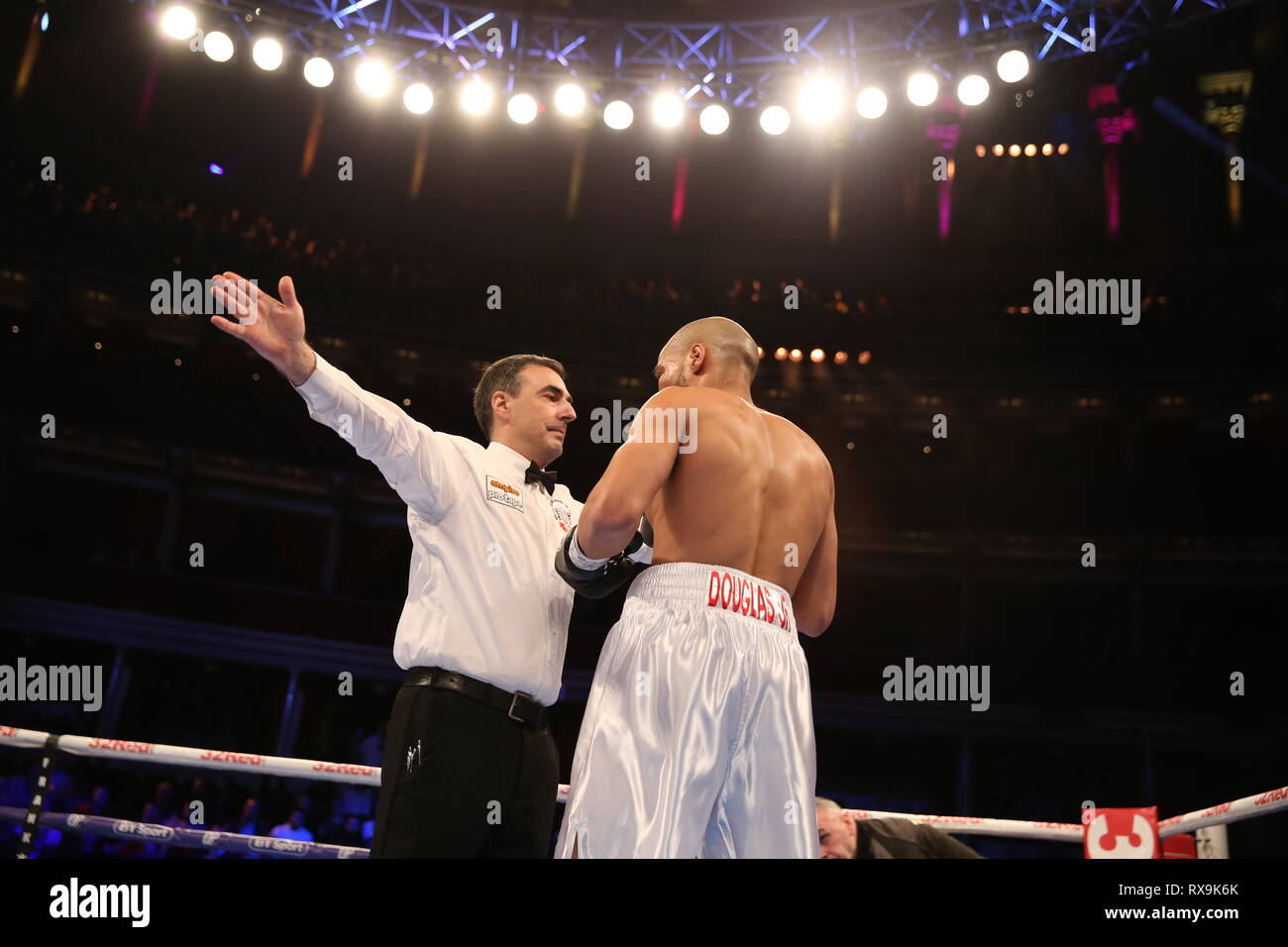 Th referee stops the Super-Welterweight Contest fight between Rod ...