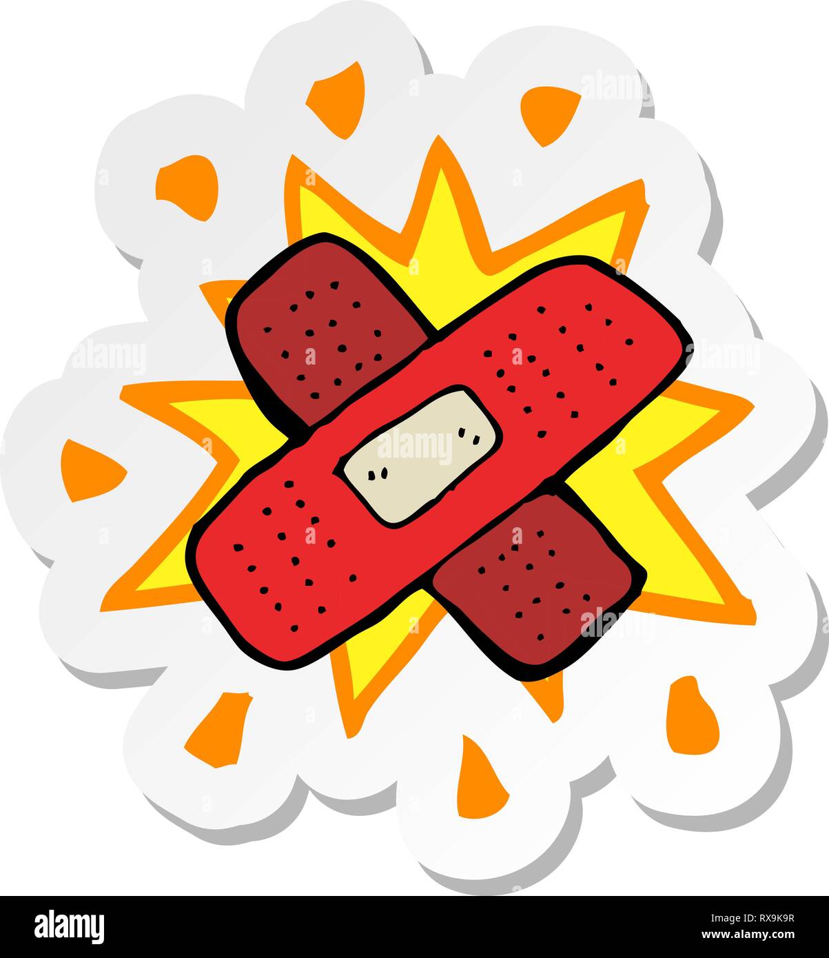 sticker of a cartoon plaster Stock Vector Image & Art - Alamy