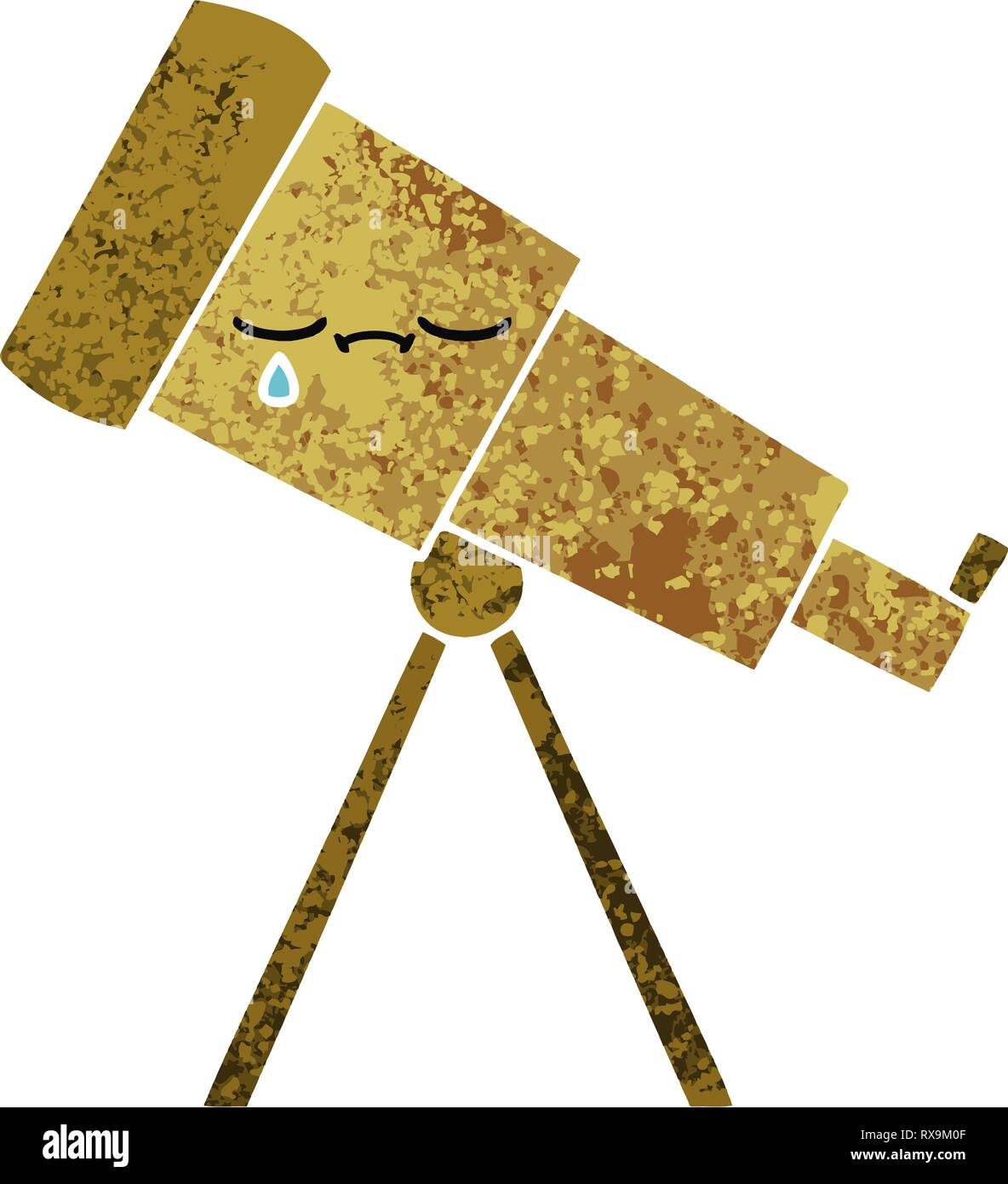 retro illustration style cartoon of a telescope Stock Vector Image ...