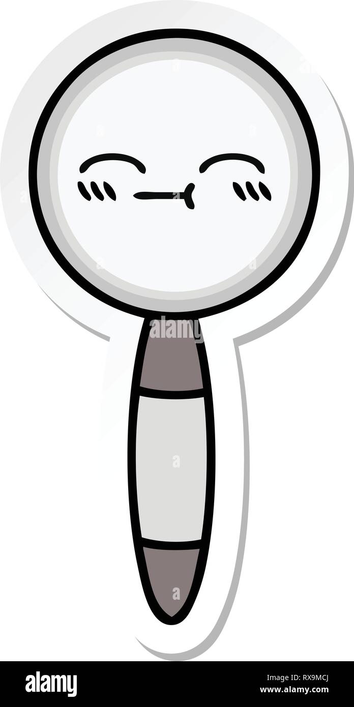 sticker of a cute cartoon magnifying glass Stock Vector Image & Art - Alamy