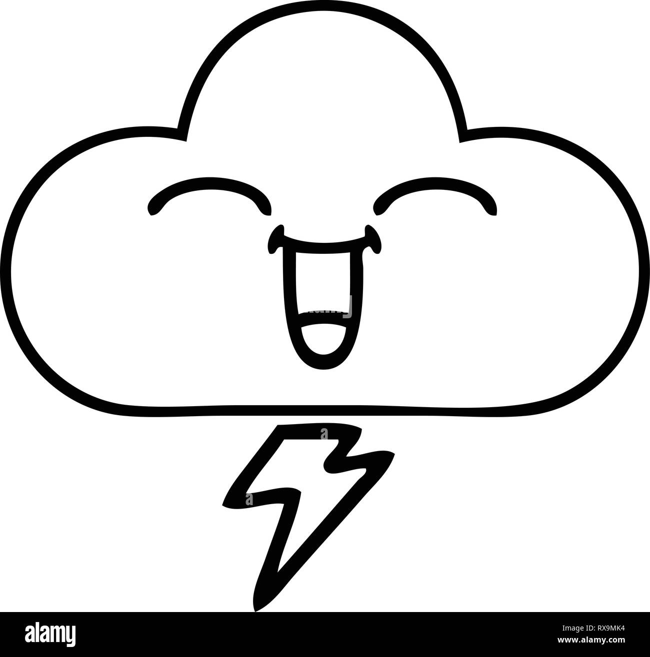 line drawing cartoon of a storm cloud Stock Vector Image & Art - Alamy