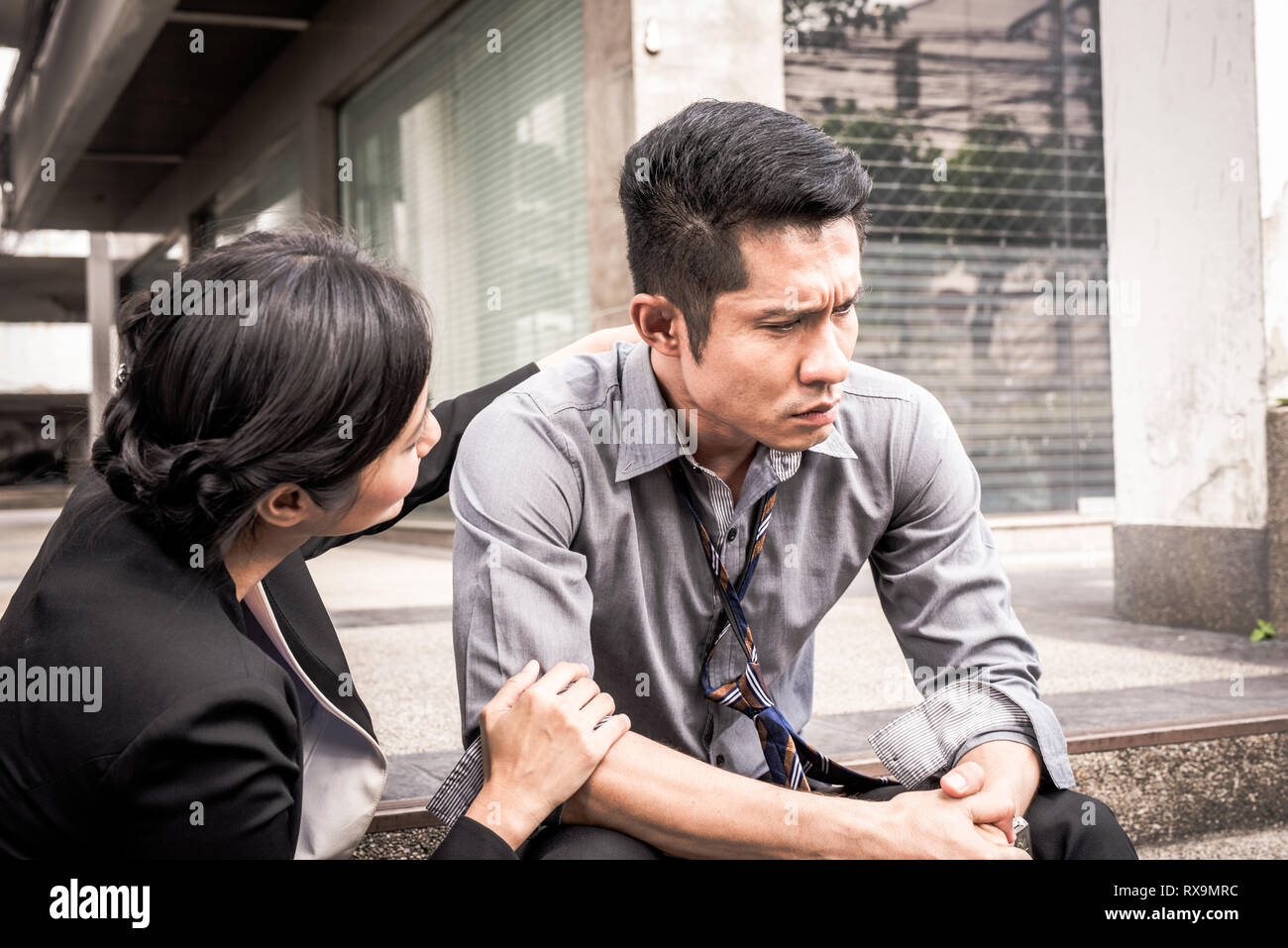 Stressed depressed business person Stock Photo - Alamy