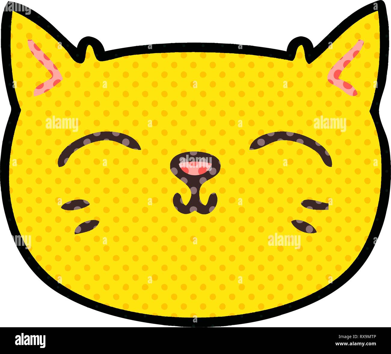comic book style quirky cartoon cat face Stock Vector Image & Art - Alamy