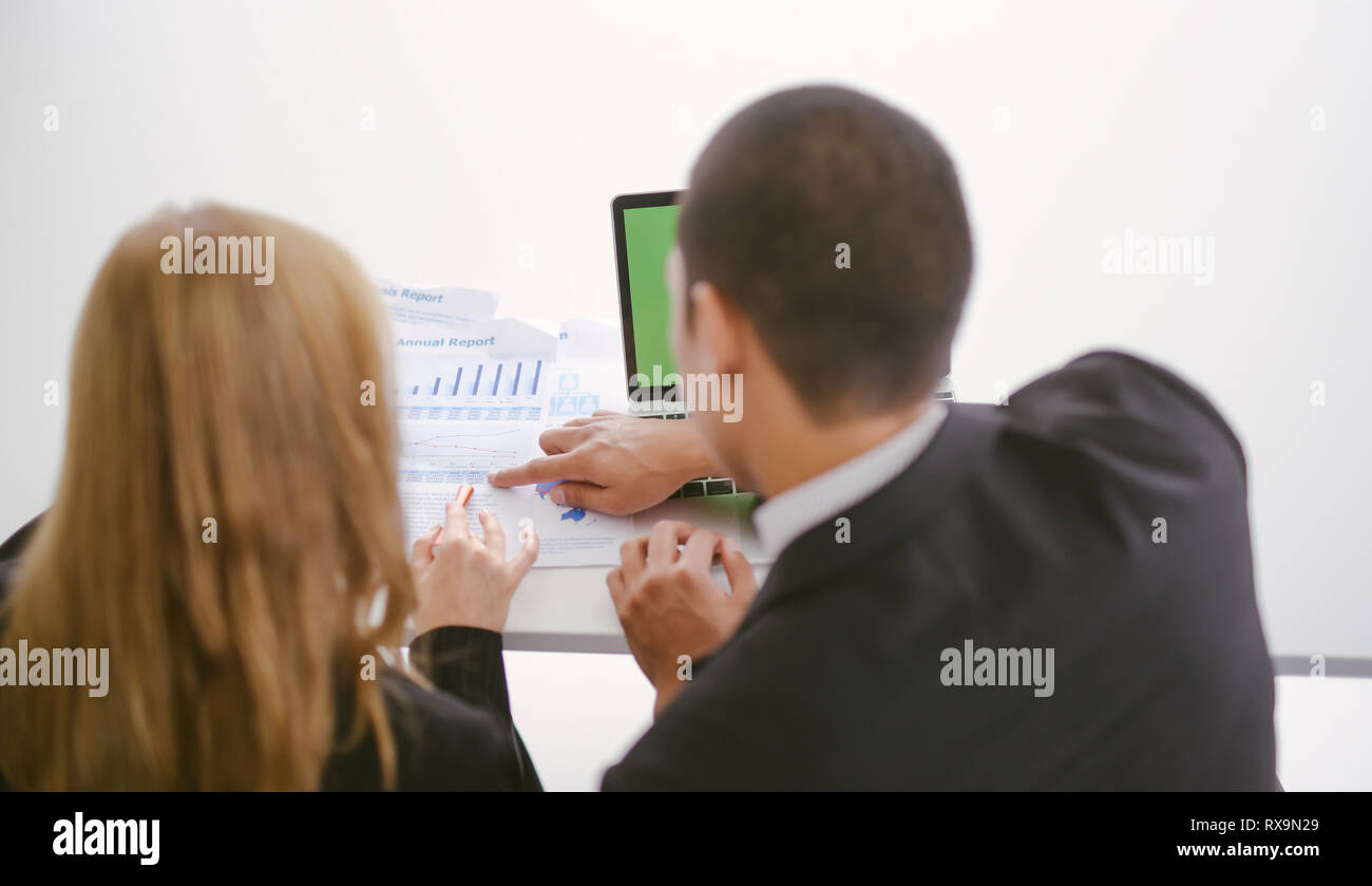 Business people analysis report and working in modern office Stock ...