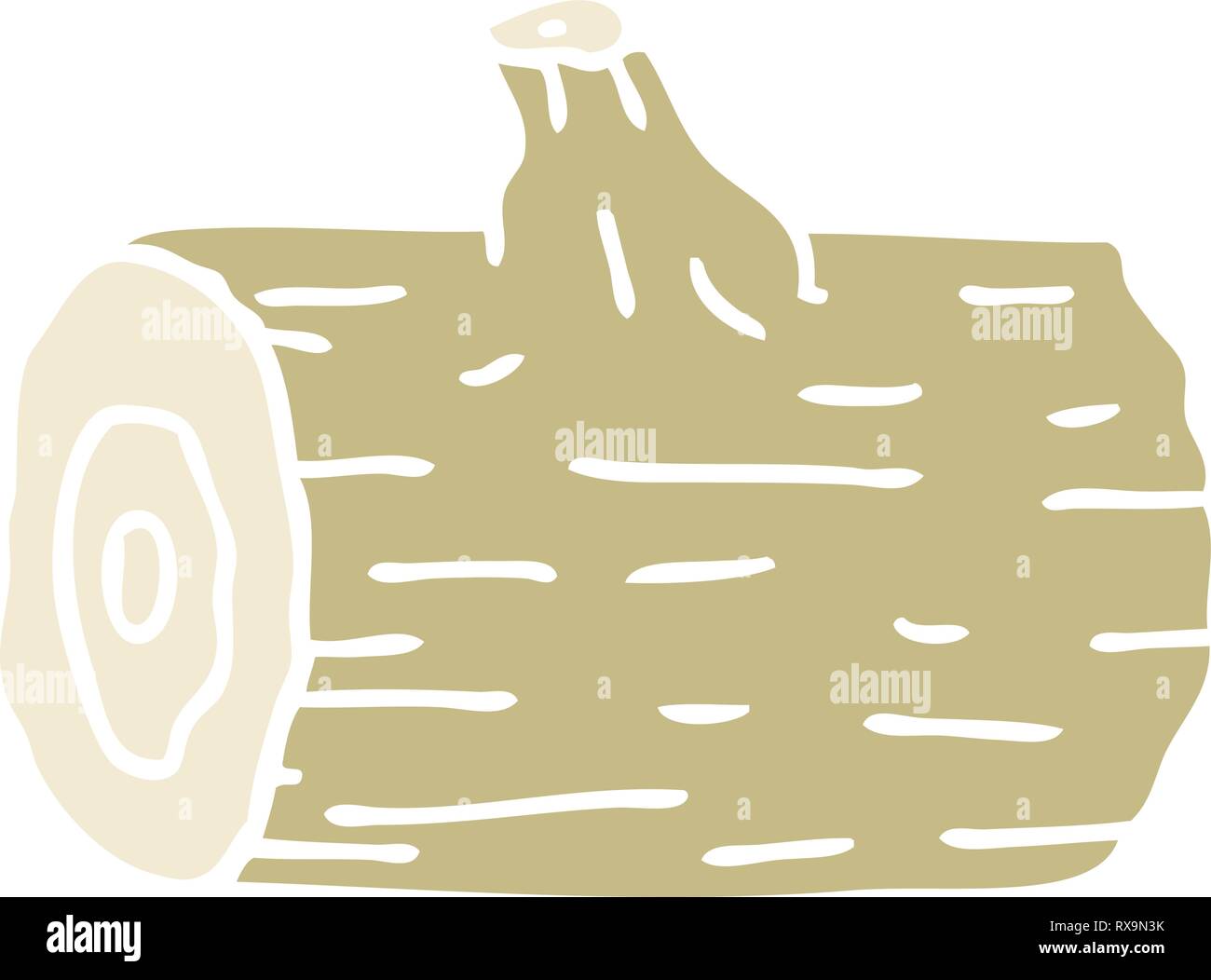 hand drawn quirky cartoon wooden log Stock Vector Image & Art - Alamy