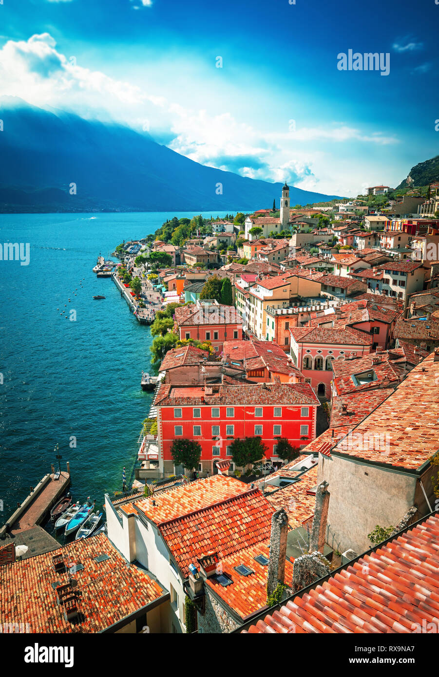 Lago di Garda view in Limone sul Garda, famous tourist destination in ...