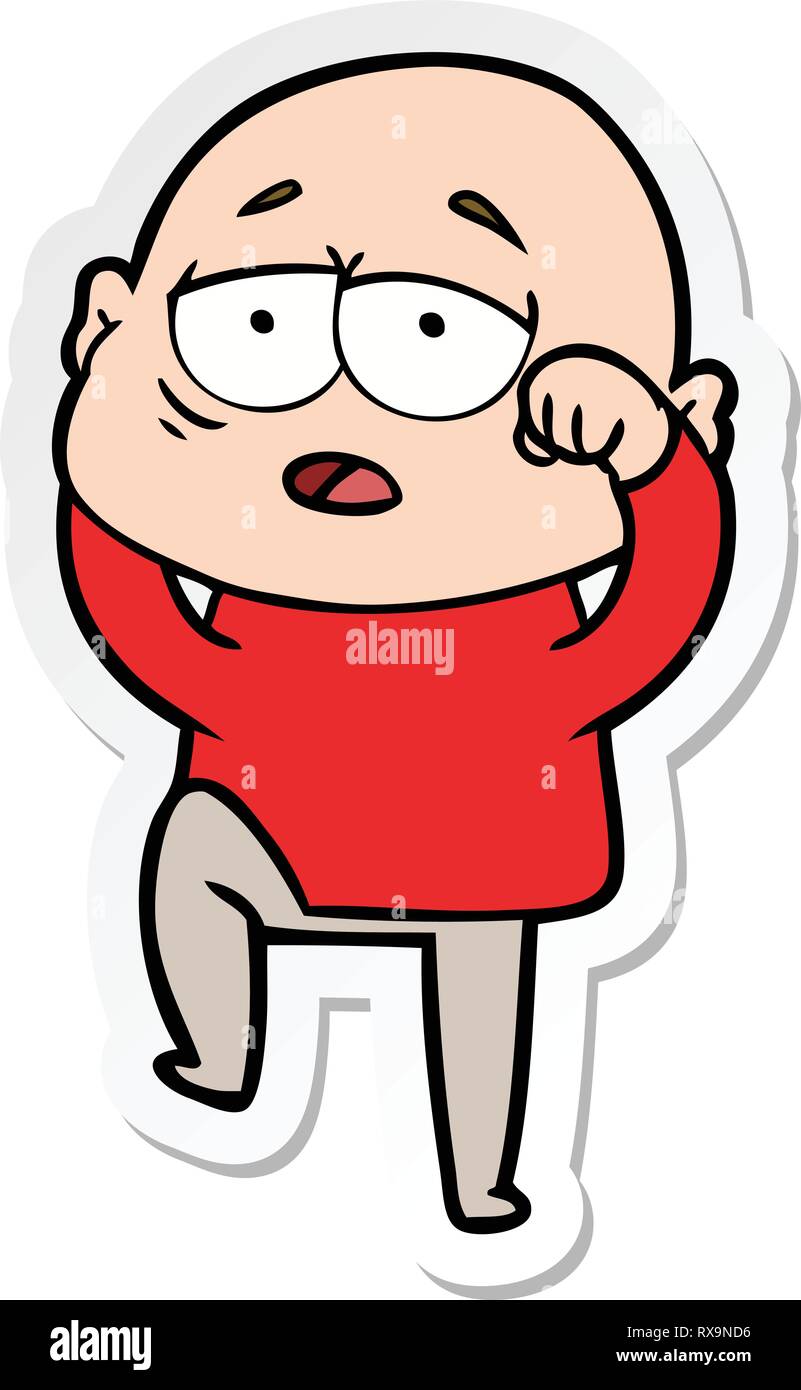Cartoon stressed bald man Stock Vector Images - Alamy