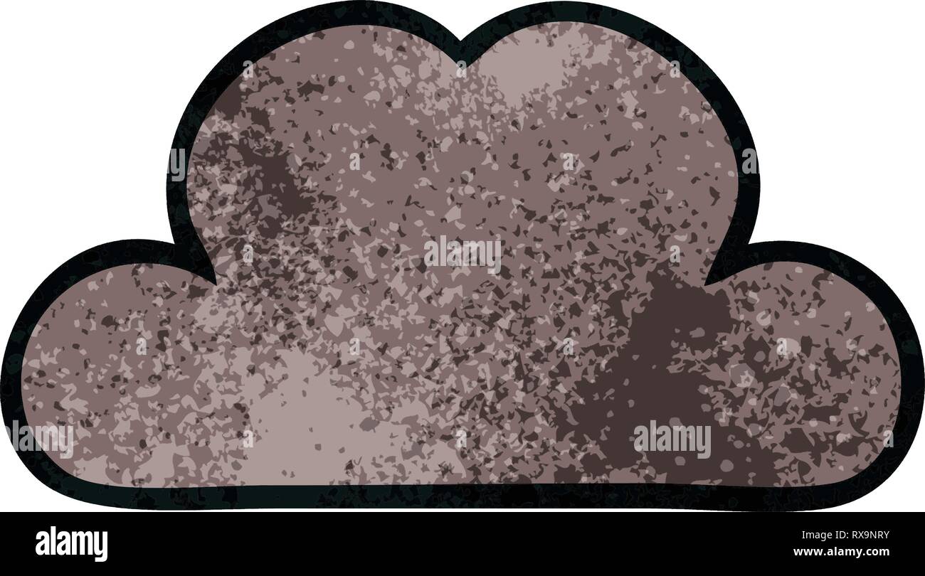 retro grunge texture cartoon of a storm cloud Stock Vector Image & Art ...
