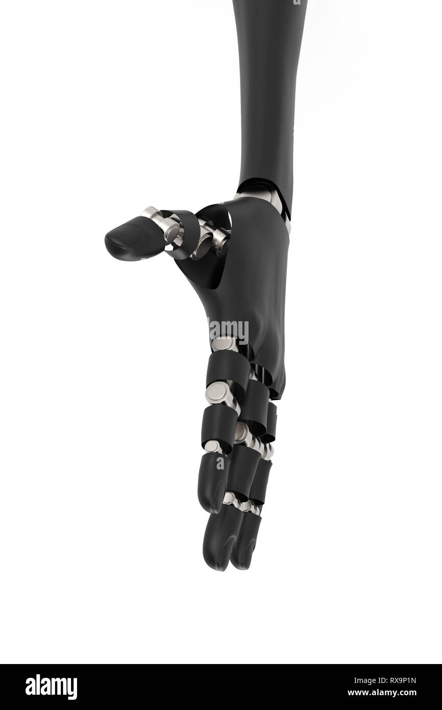 3d render Rubber Robot hand with chrome joints and bones Stock Photo ...