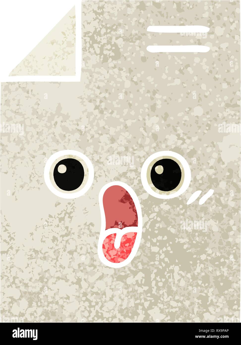 retro illustration style cartoon of a sheet of paper Stock Vector Image ...